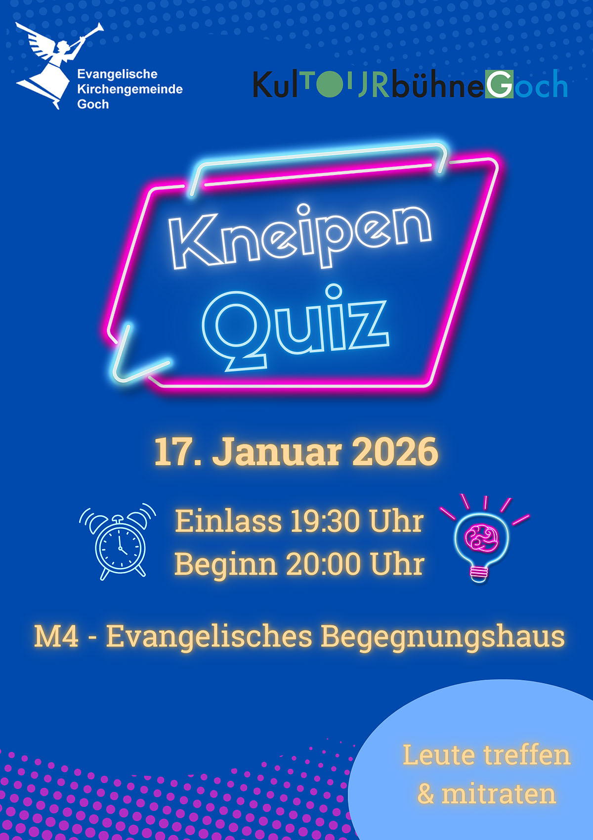 Kneipen-Quiz am 17. Januar 2026 - Evangelische Kirchengemeinde Goch